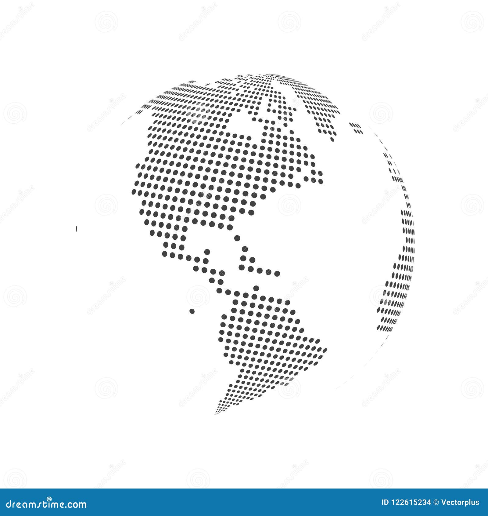 Abstract Dotted Globe Earth. Vector Illustration Stock Illustration ...