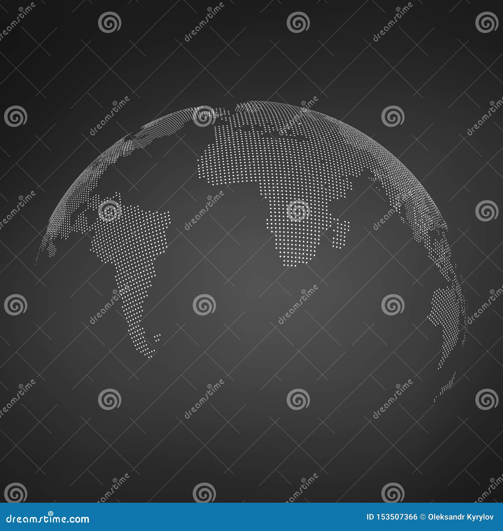 Abstract Dotted Halftone Globe Earth. Vector Illustration Isolated on ...