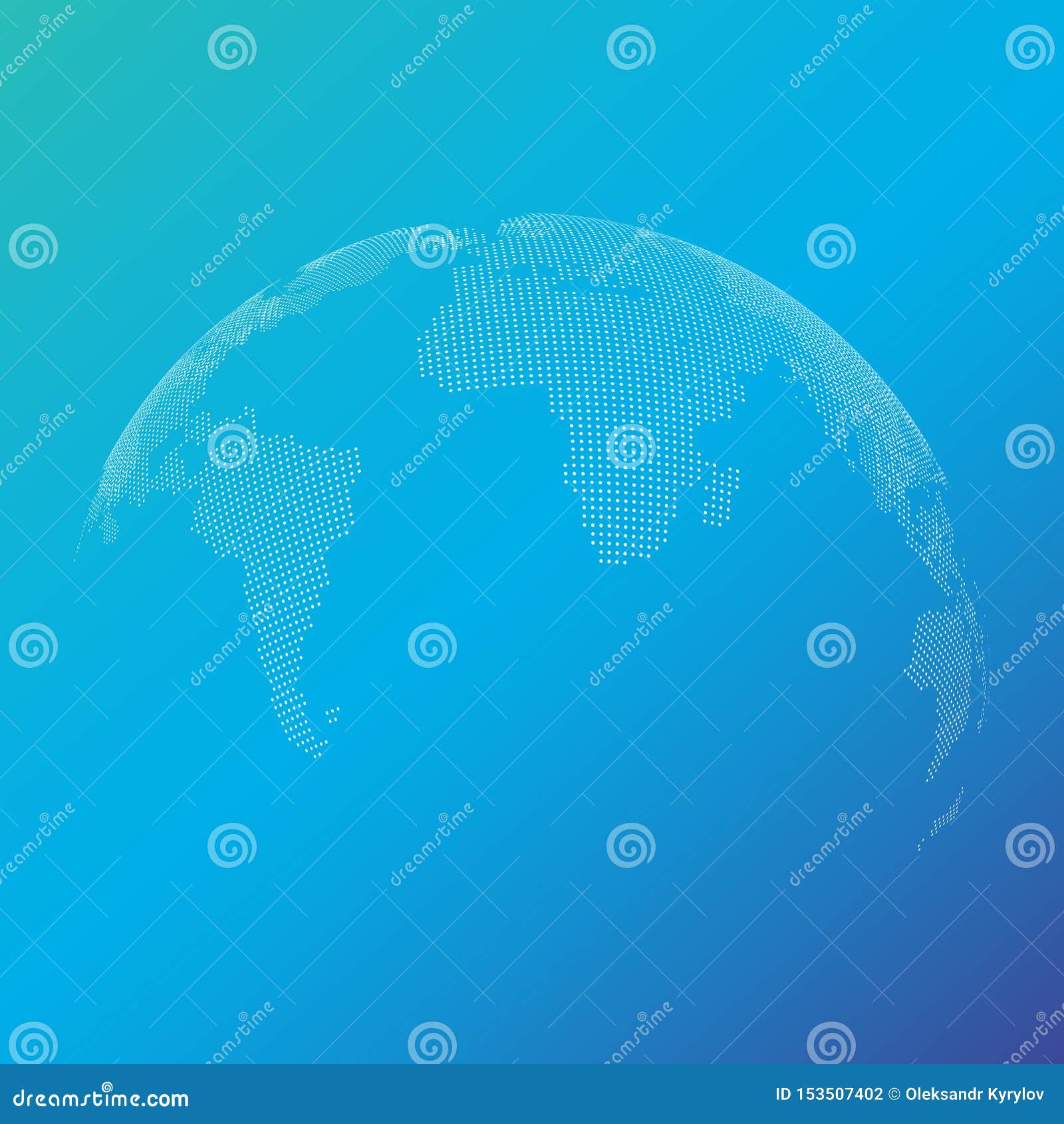 Abstract Dotted Halftone Globe Earth. Vector Illustration Isolated on ...