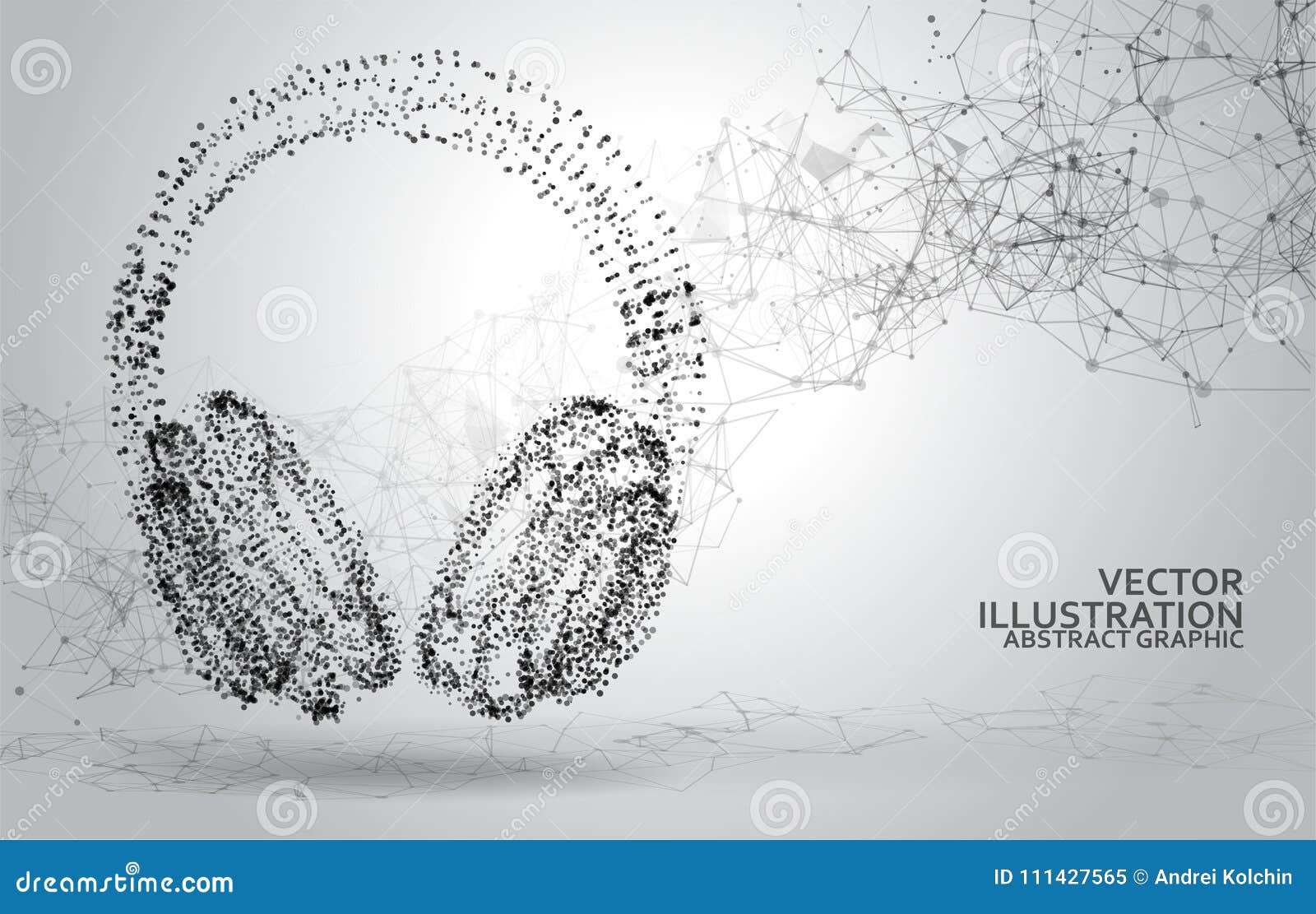 Abstract Dotted Headphones on White Abstract Polygonal Background Stock ... Abstract Dotted Headphones on White Abstract Polygonal Background Stock ...