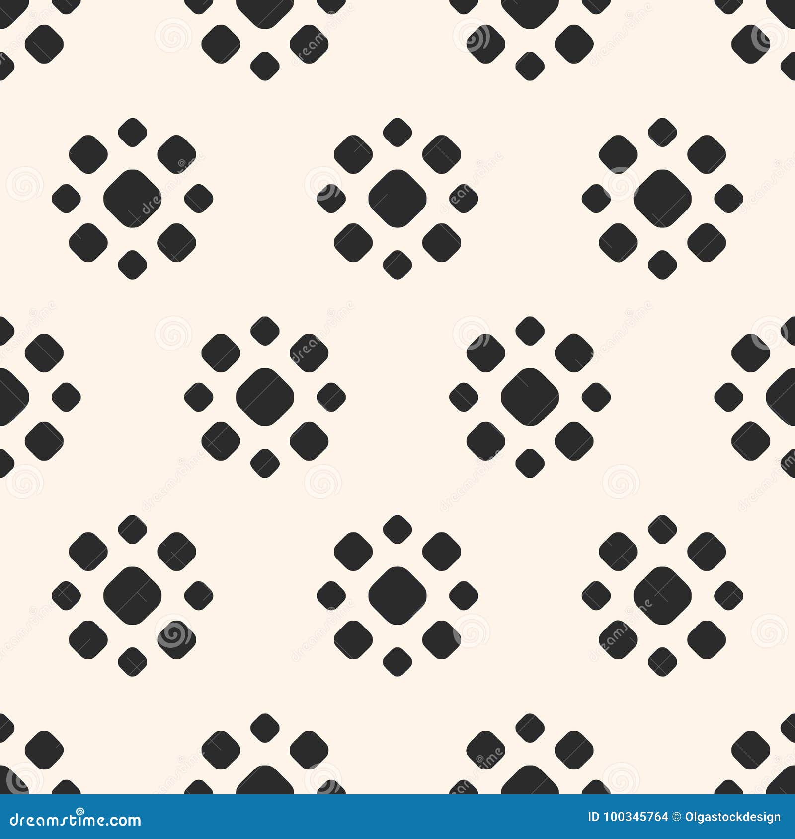 Dotted Seamless Pattern. Simple Floral Geometric Texture. Stock Vector ...