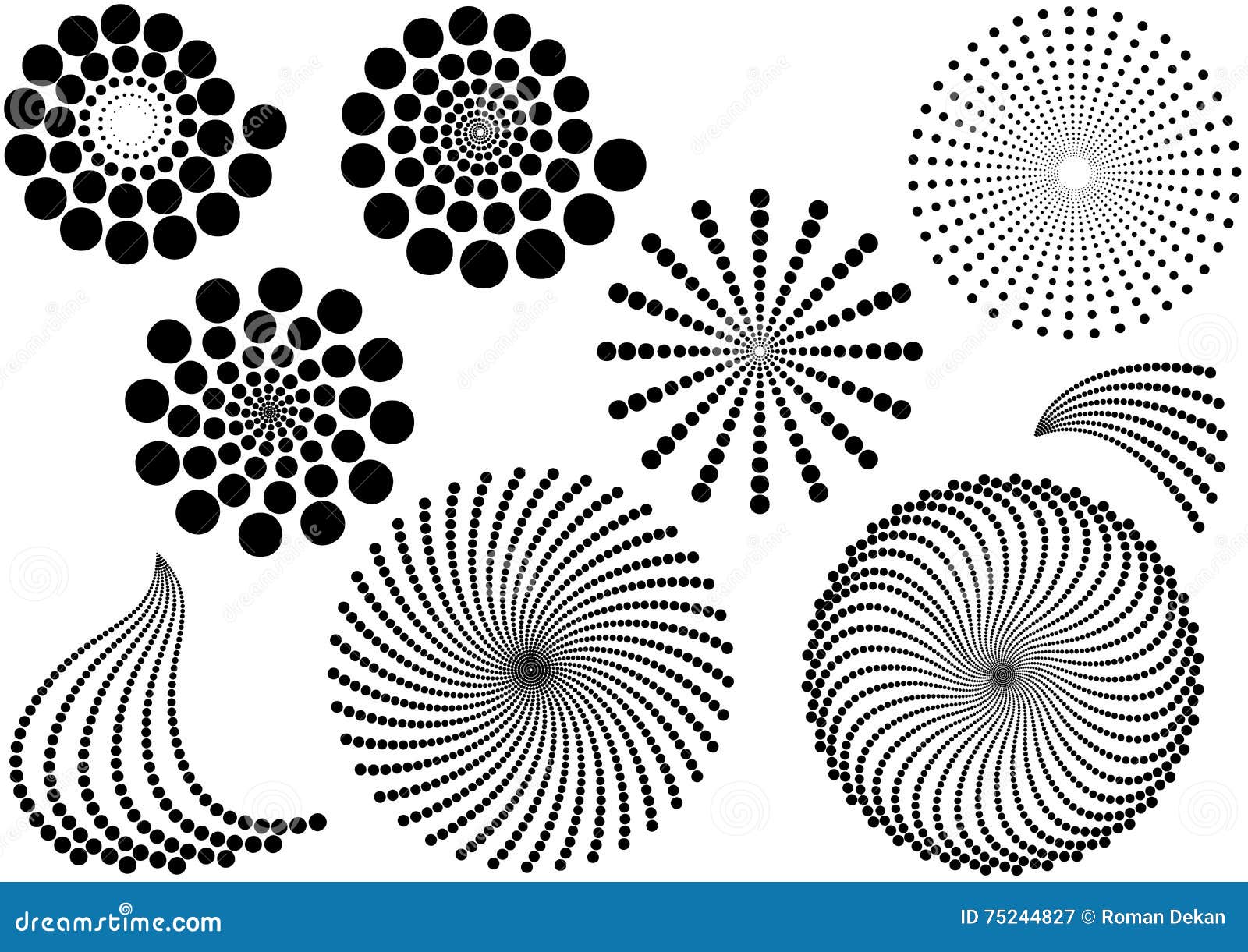 Abstract Dotted Shapes stock vector. Illustration of halftone - 75244827