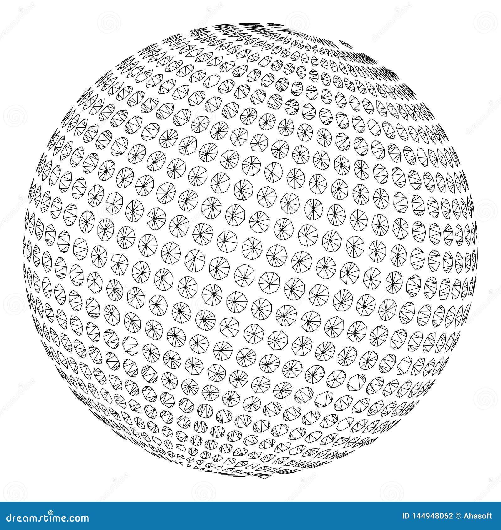 Abstract Dotted Sphere Polygonal Frame Vector Mesh Illustration Stock ...