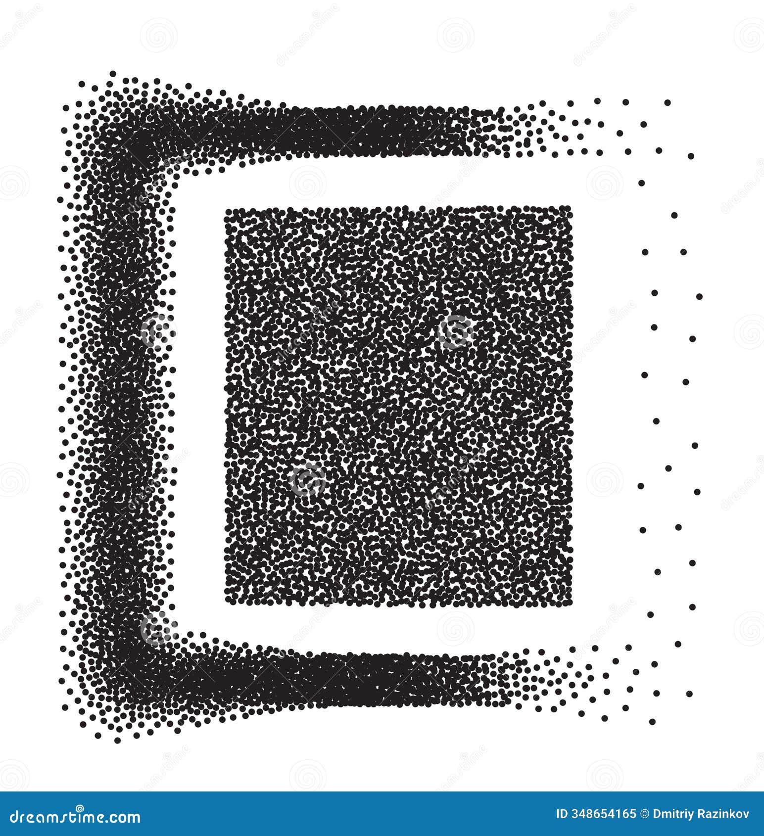 Abstract Dotted Square Pattern in Black and White Vector Stock ...