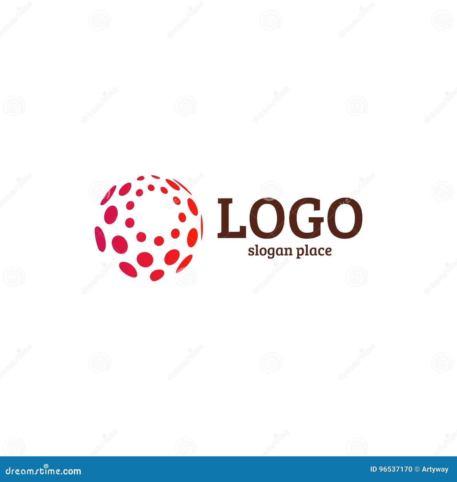 Abstract Dotted Vector Logo Template. Miscellaneous Universal Isolated ...