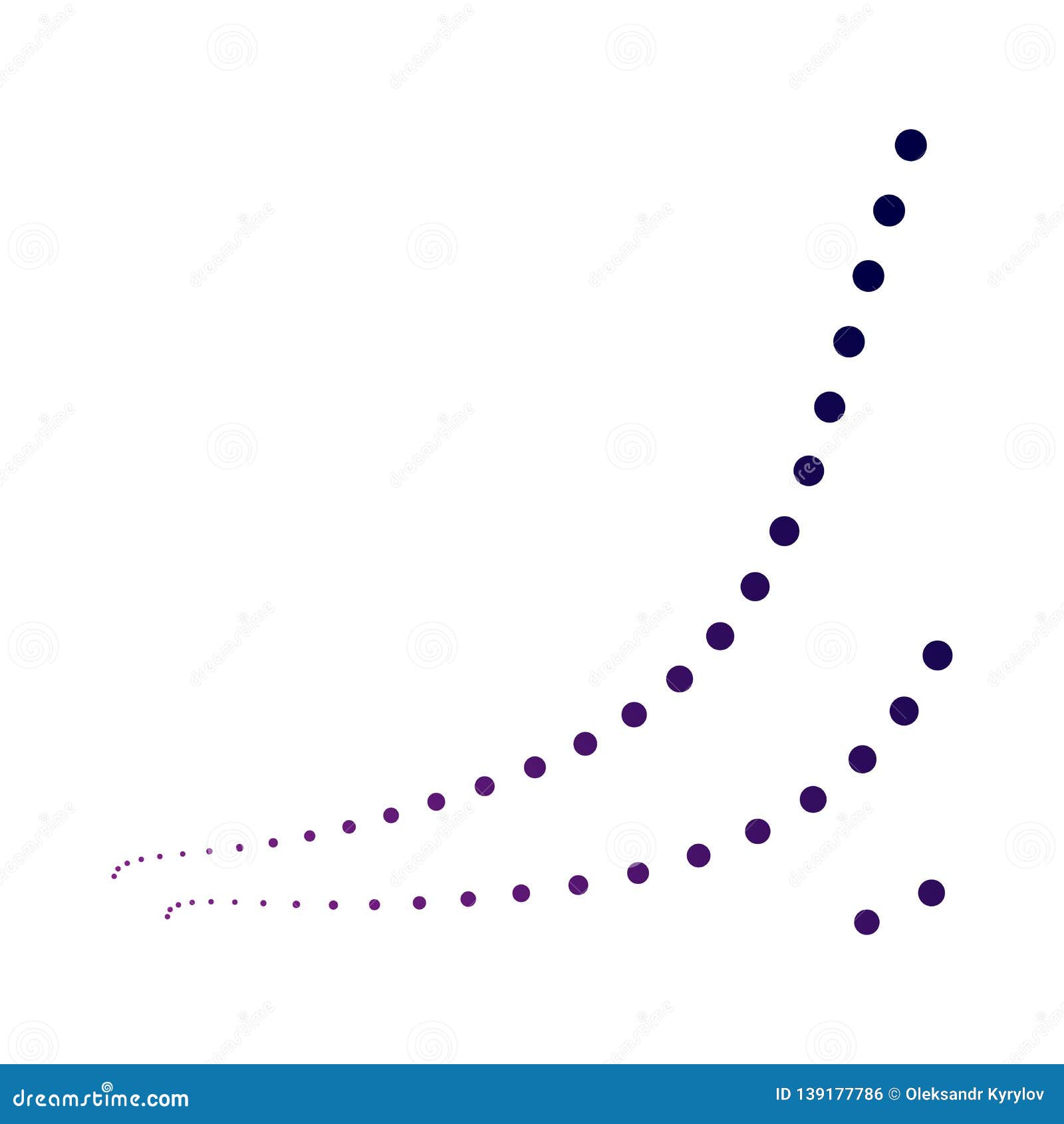 Abstract Dotted Wave Lines. Vector Illustration Isolated on White ...