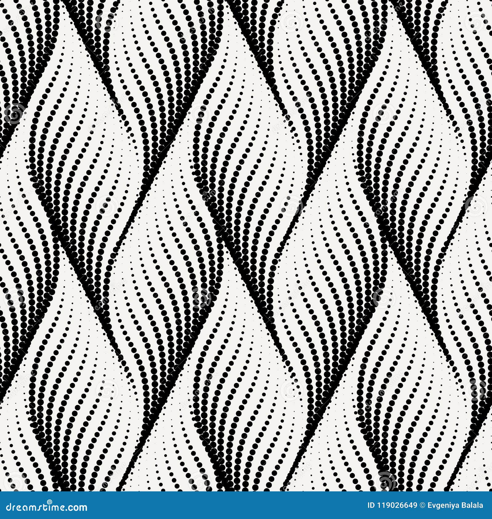 Abstract Dotted Wave Stylish Texture. Vector Seamless Geometric Pattern ...