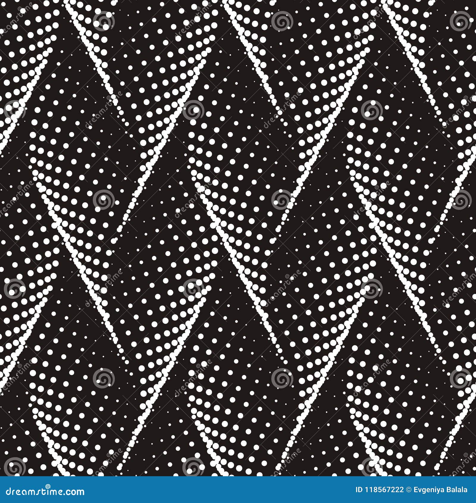 Abstract Dotted Wave Stylish Texture. Vector Seamless Geometric Pattern Stock Vector ...