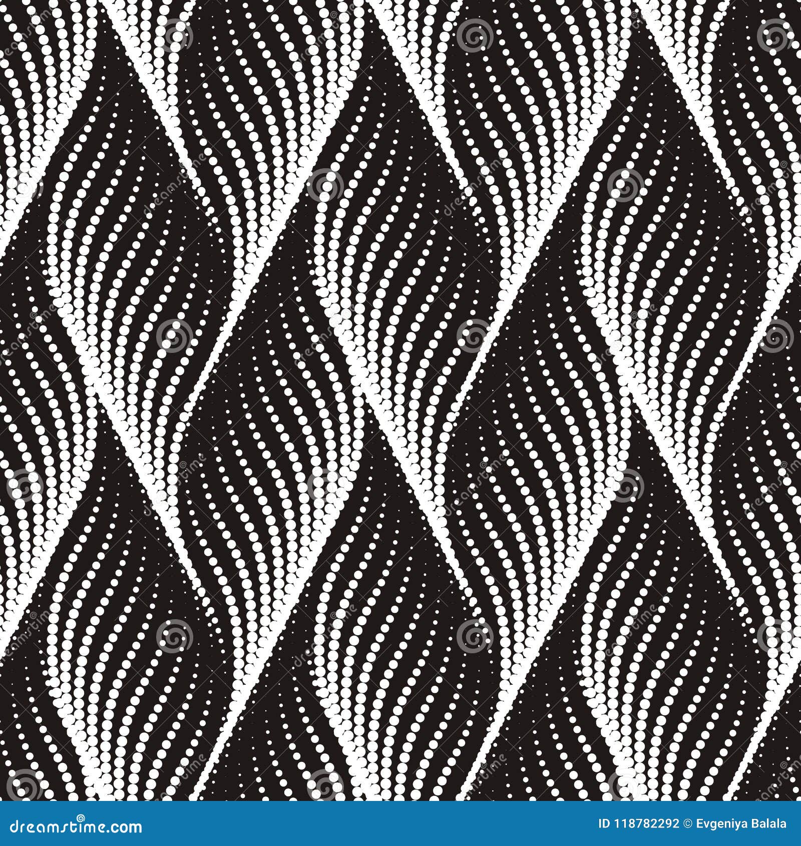 Abstract Dotted Wave Stylish Texture. Vector Seamless Geometric Pattern ...