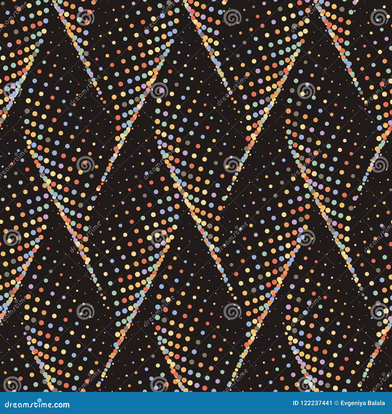 Abstract Dotted Wave Stylish Texture. Vector Seamless Geometric Pattern ...