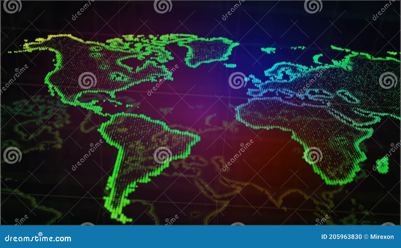 Abstract Dotted World Map. Flat Earth Graph 3d Illustration Stock ...