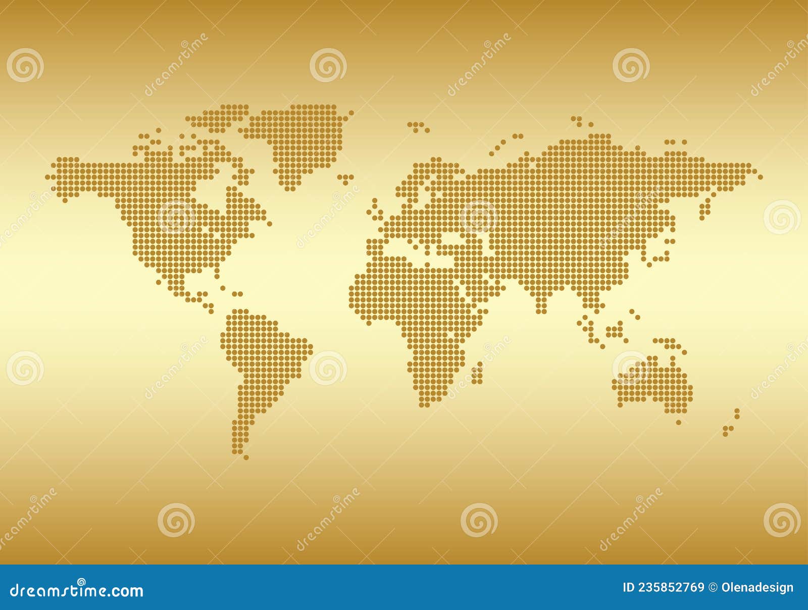 Abstract Dotted World Map on Yellow Vector Background with Gradient ...