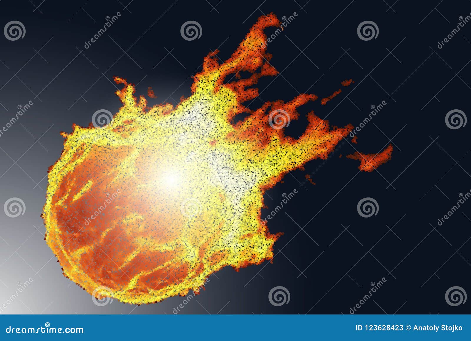 Fireball Vector Illustration Set Isolated On White Background ...