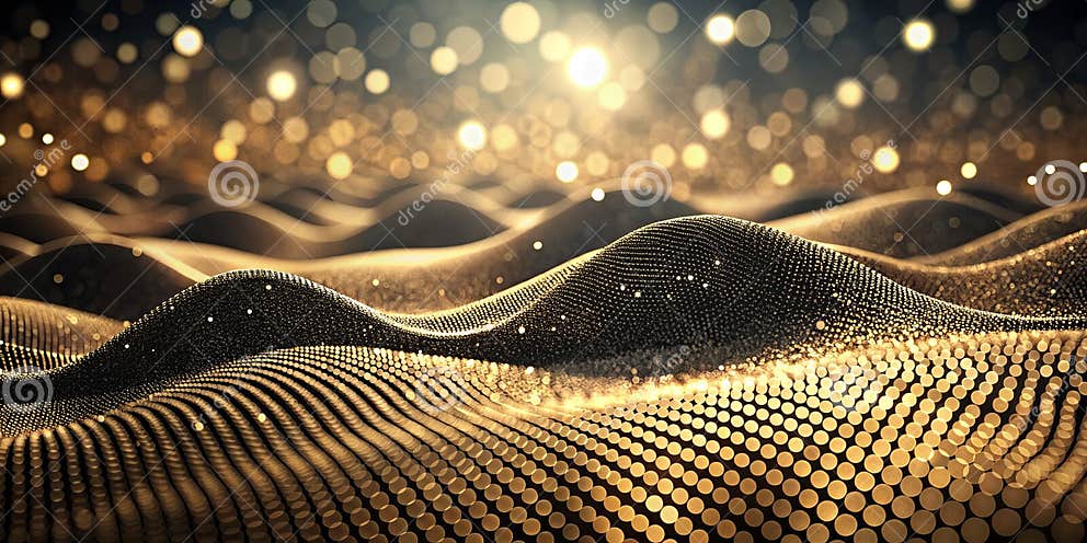 Abstract Dotwork Wave Background with Bokeh Gradient Noise and Creative Design Potential Stock ...