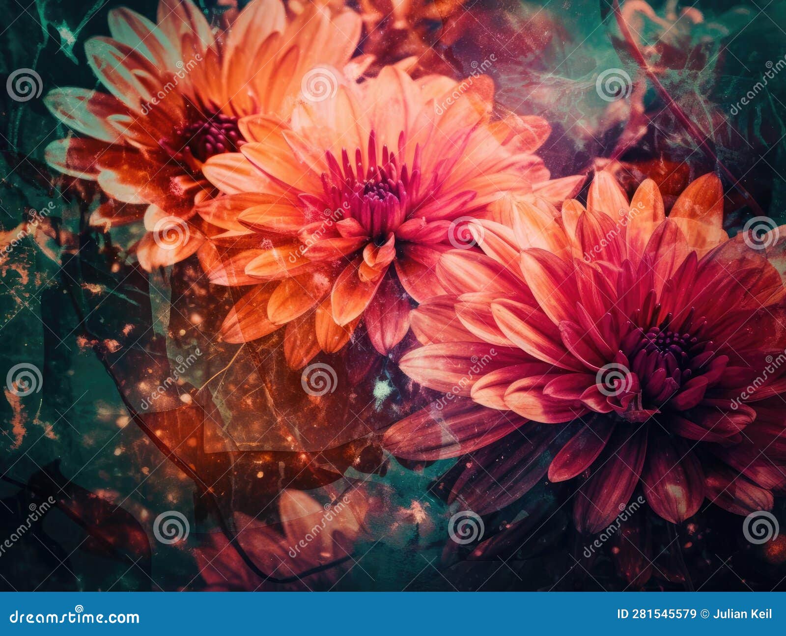 Abstract Double Exposure with Pattern Overlay Stock Illustration ...