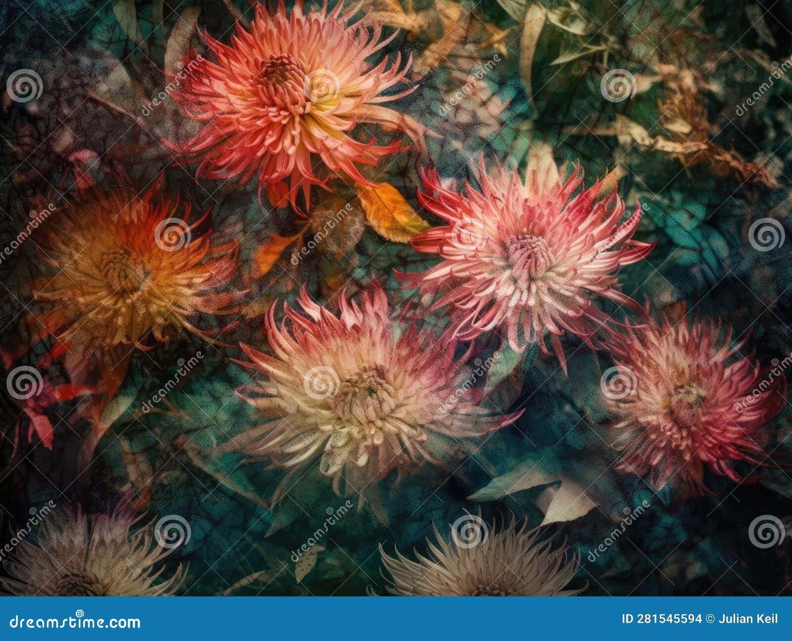 Abstract Double Exposure with Pattern Overlay Stock Illustration ...