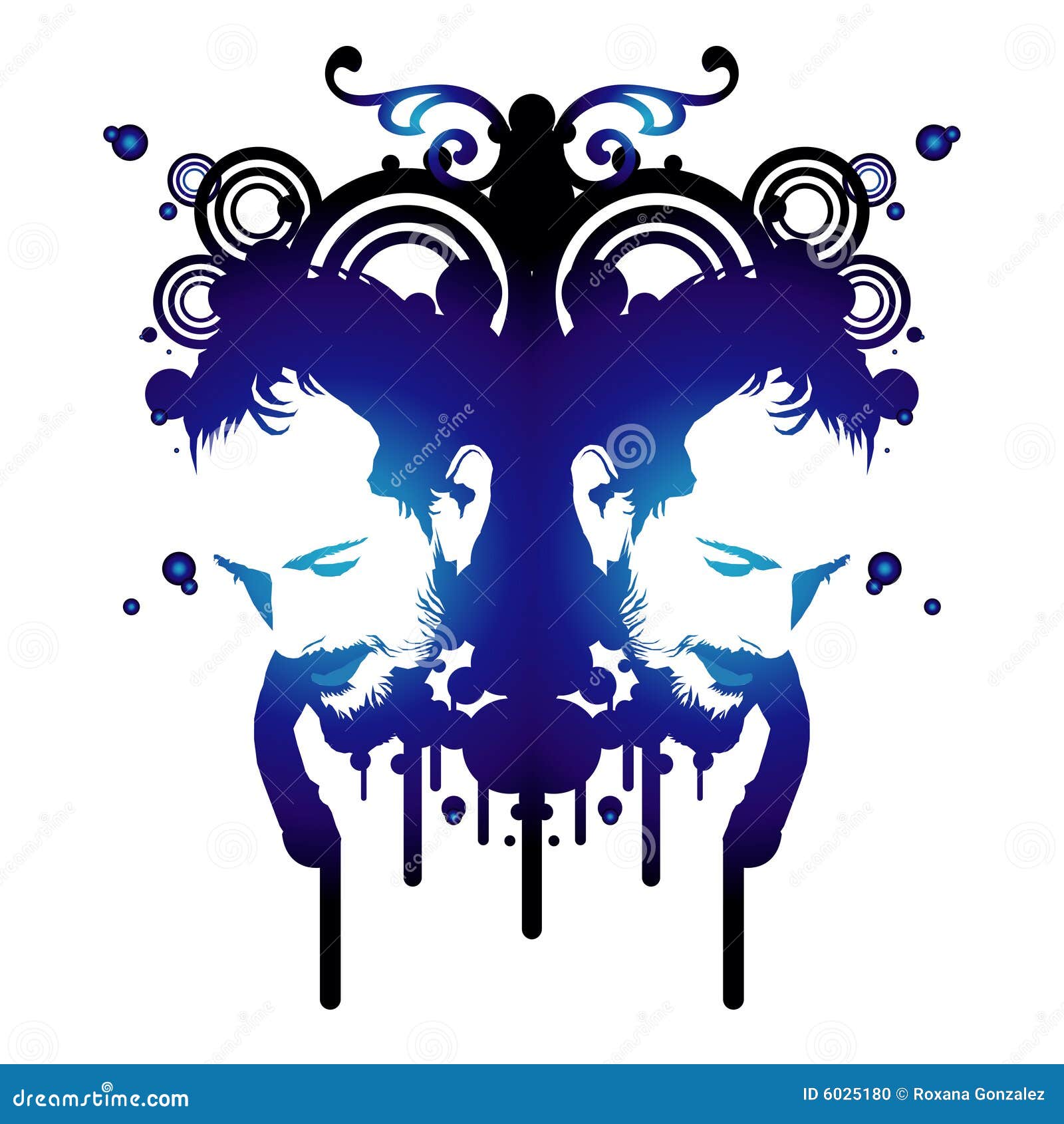 Abstract double face stock vector. Illustration of drops - 6025180