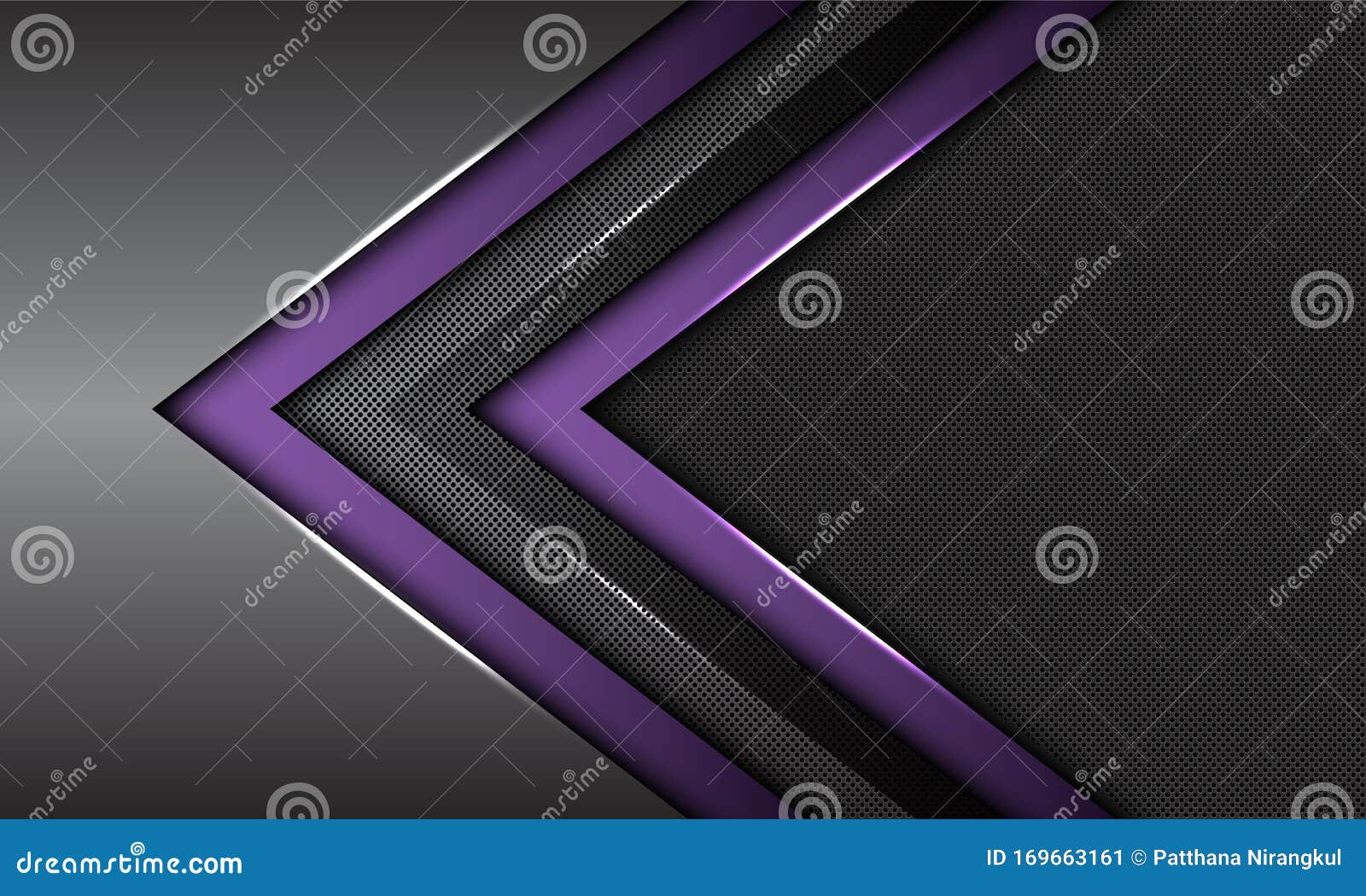 Abstract Double Purple Dark Grey Metallic Arrow Direction With Circle Mesh Blank Space Design
