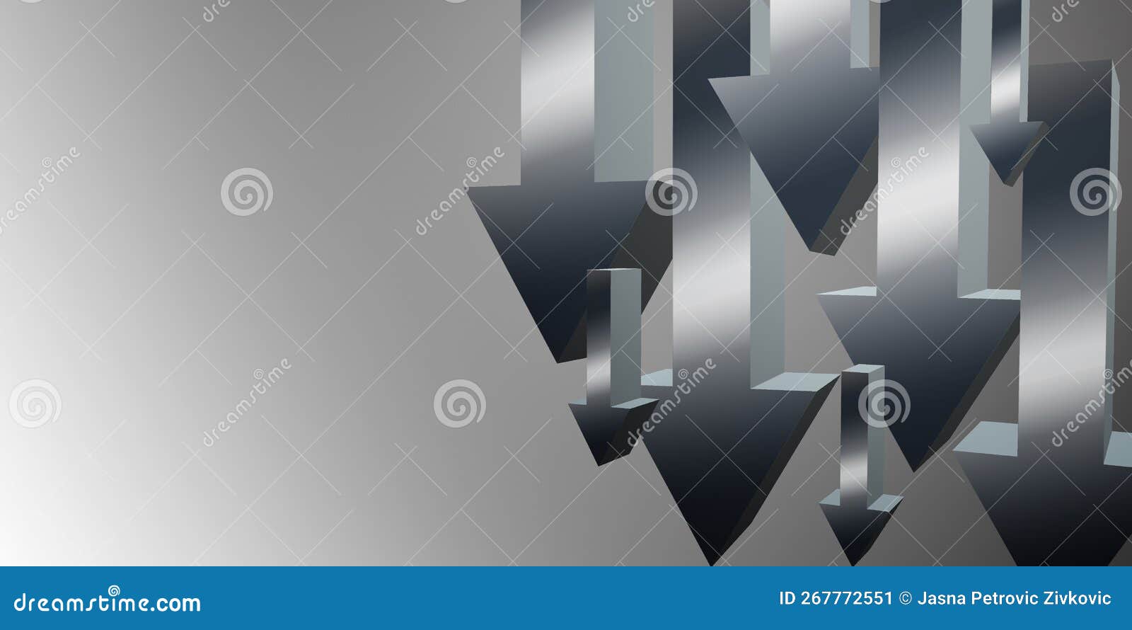 Abstract Down Arrows on Gray Background Stock Illustration ...