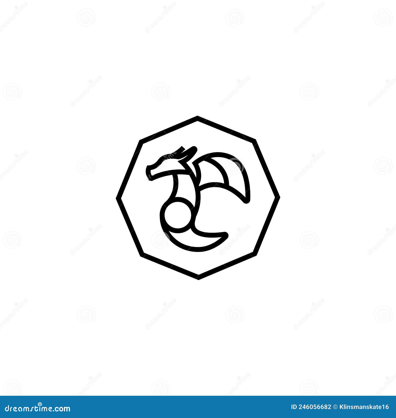 Octagonal Logo With Negative Space Auction Hammer Cartoon Vector ...