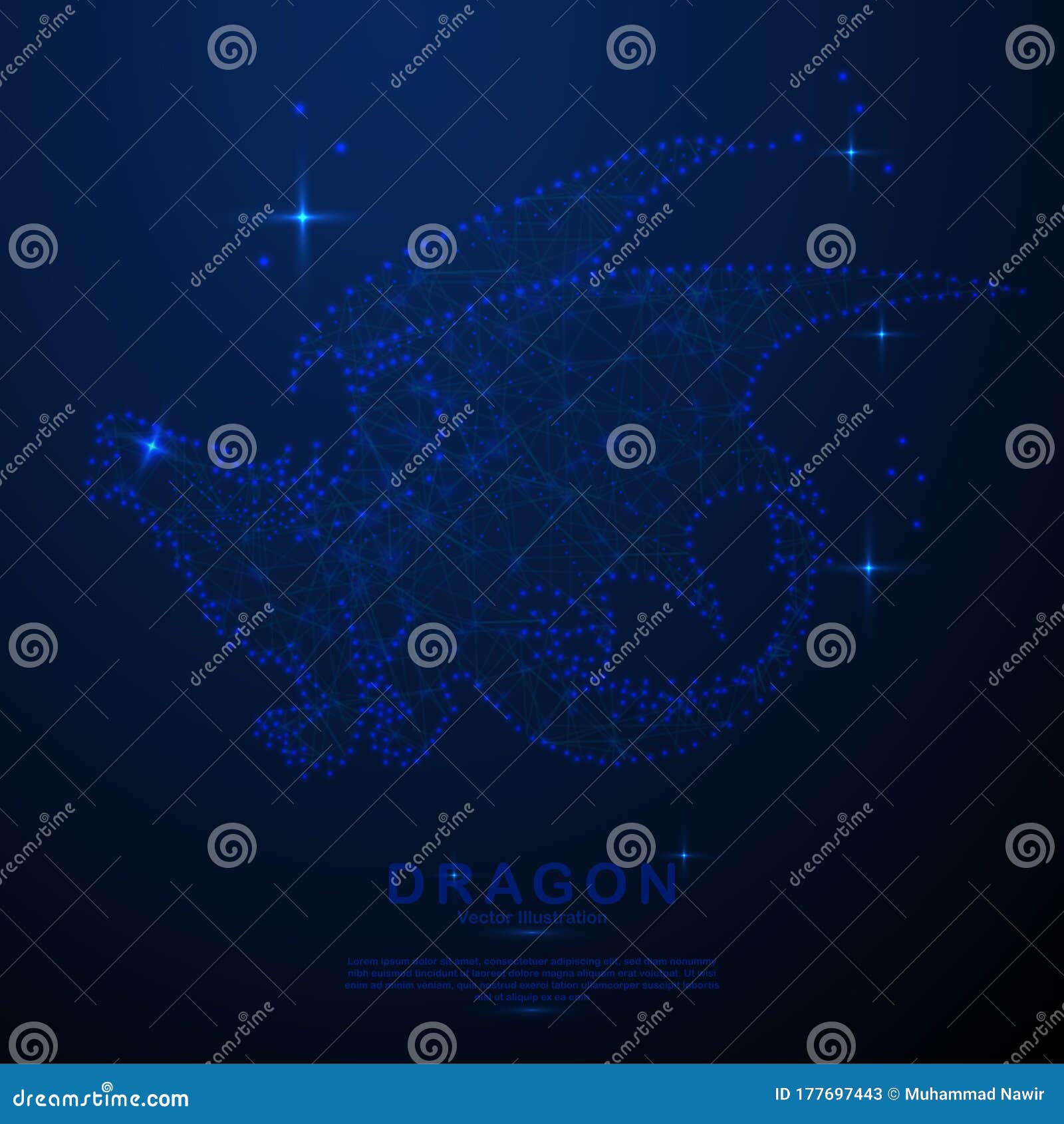 Abstract Dragon in the Space, Low Poly Style Design Stock Vector ...