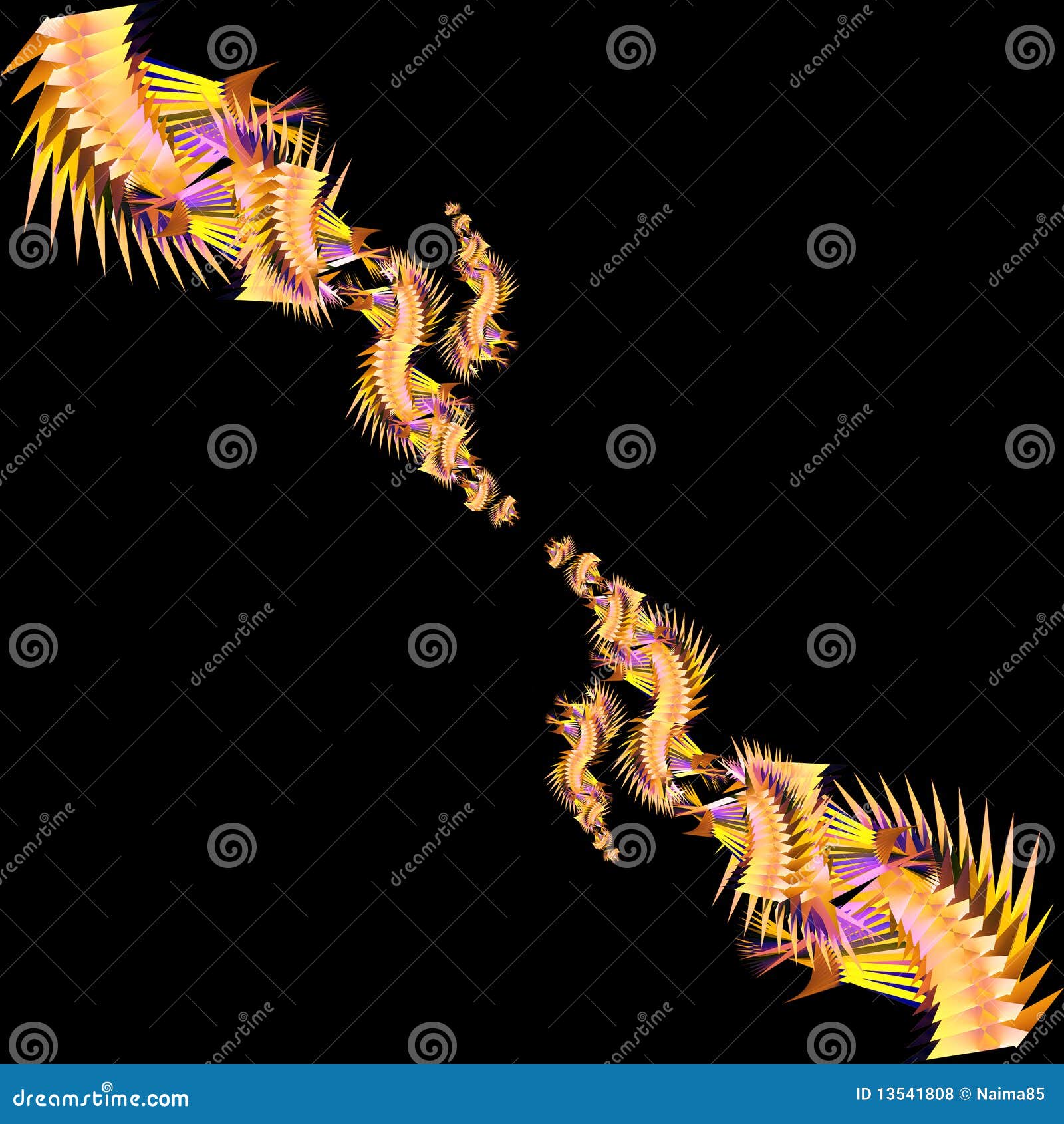 Abstract dragons stock vector. Illustration of golden - 13541808
