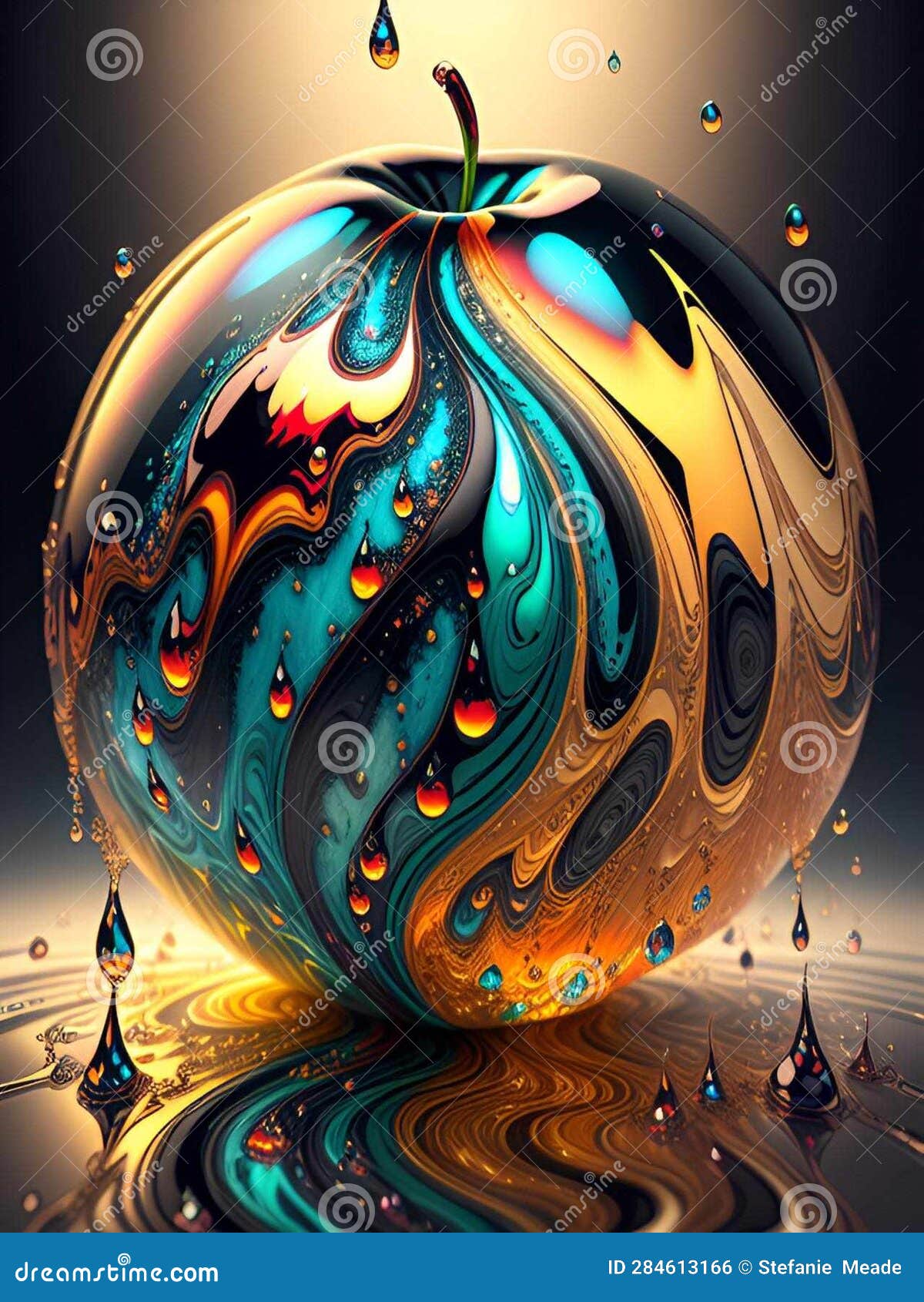 Abstract dramatic apple stock illustration. Illustration of poster ...