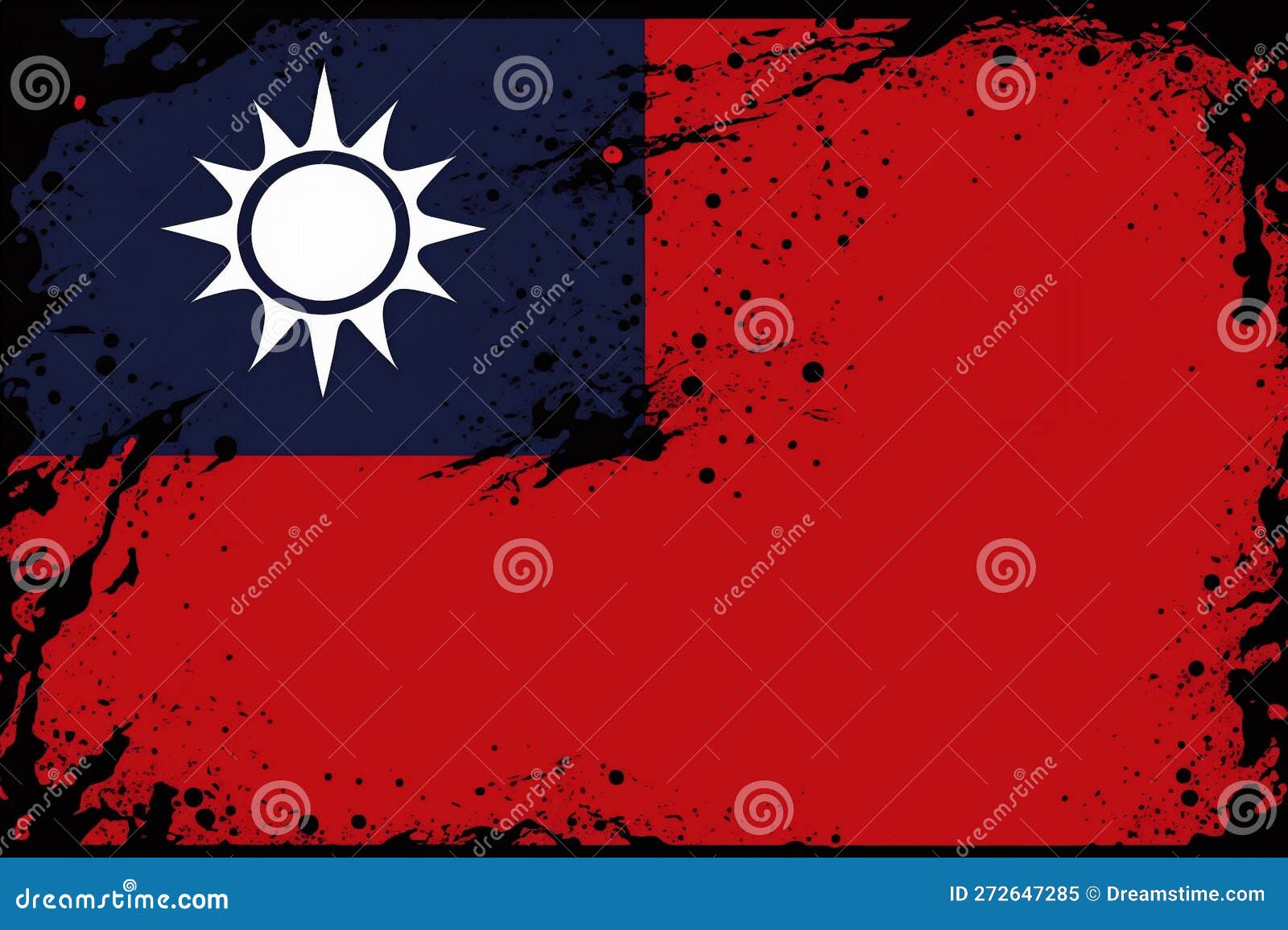 Abstract Dramatic Drawing of the Taiwanese Flag. Stock Illustration ...
