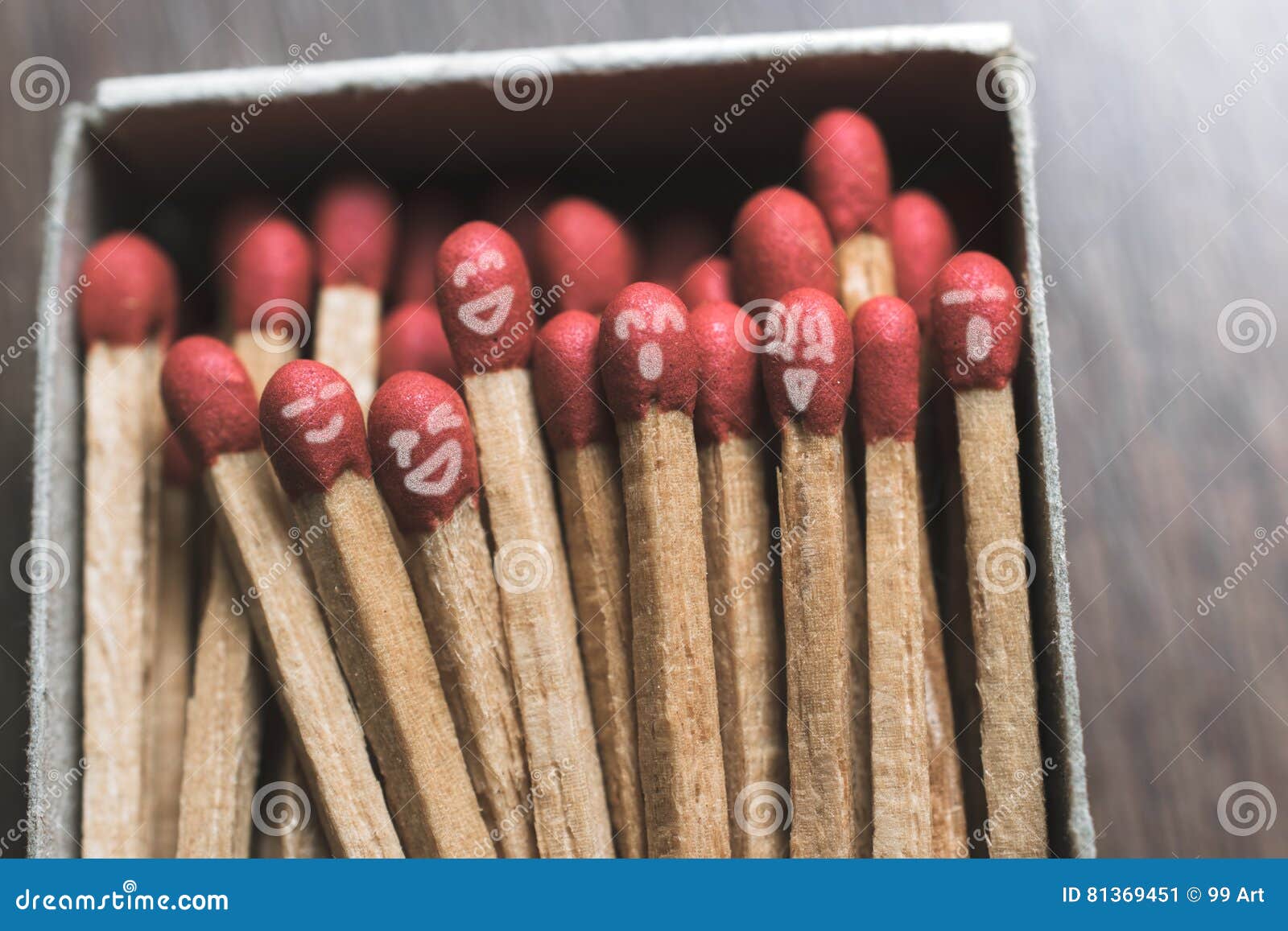 Abstract Draw Smiley Face on Matches in a Box Best Friend Concept ...