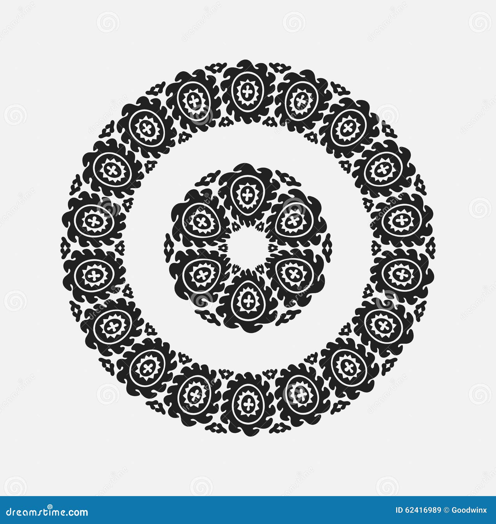 Abstract Drawing a Circular Pattern Flower Stock Vector - Illustration ...