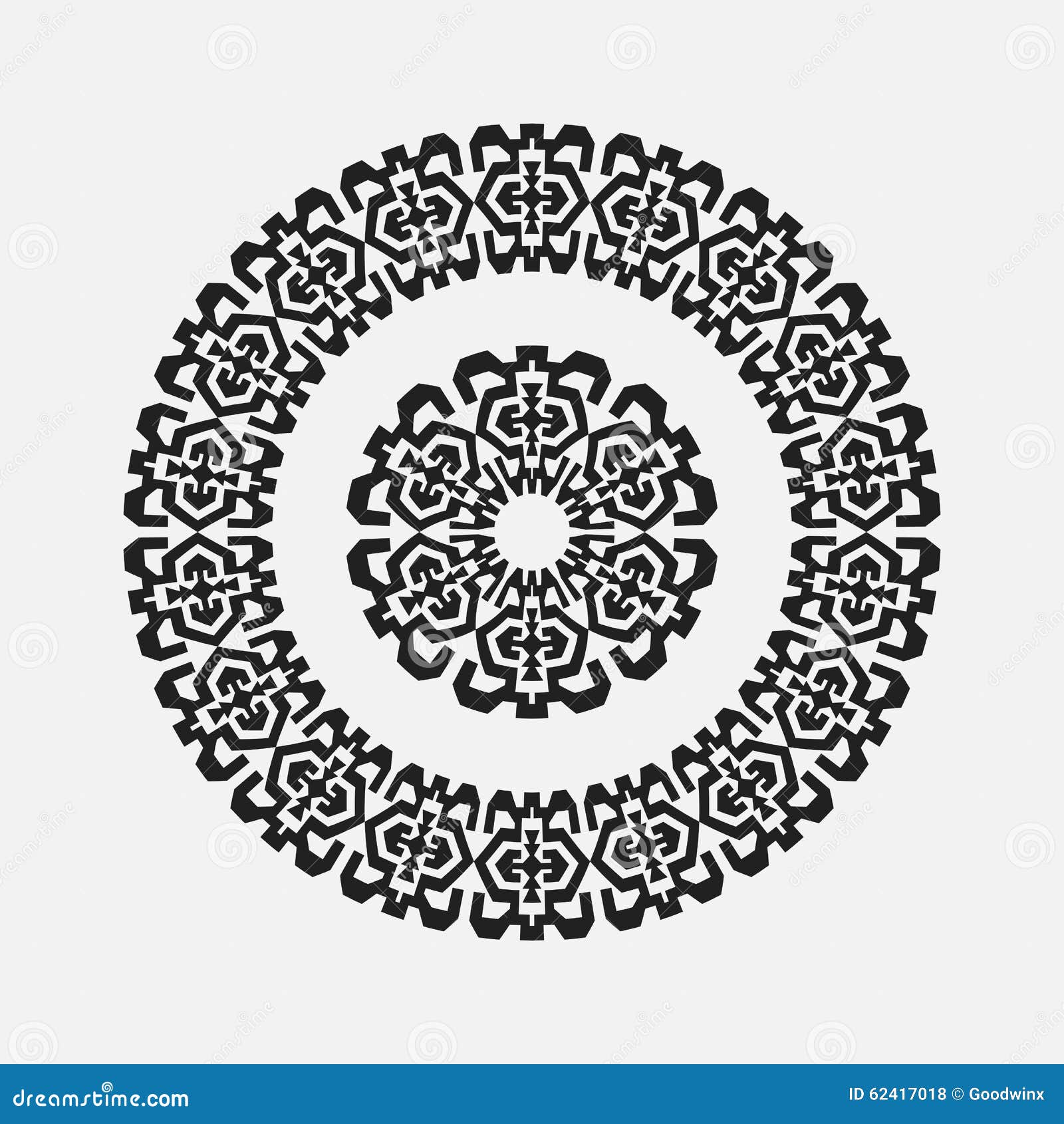 Abstract Drawing a Circular Pattern Flower Stock Vector - Illustration ...