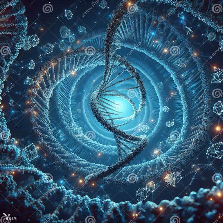 Abstract Drawing of DNA Spirals. Genetic Code, Medicine and Science ...