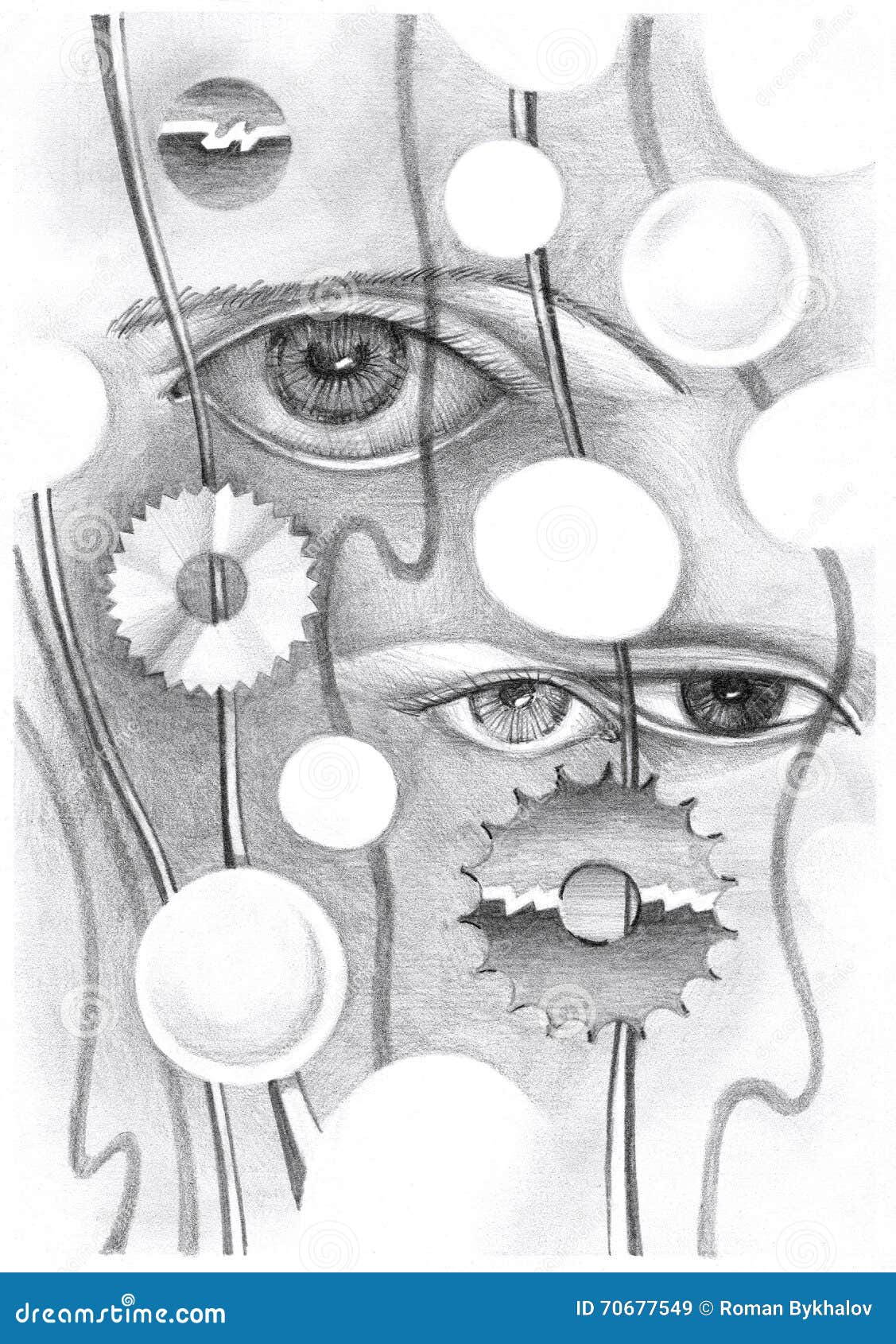 Abstract Drawing of the Eye and Objects Stock Illustration ...