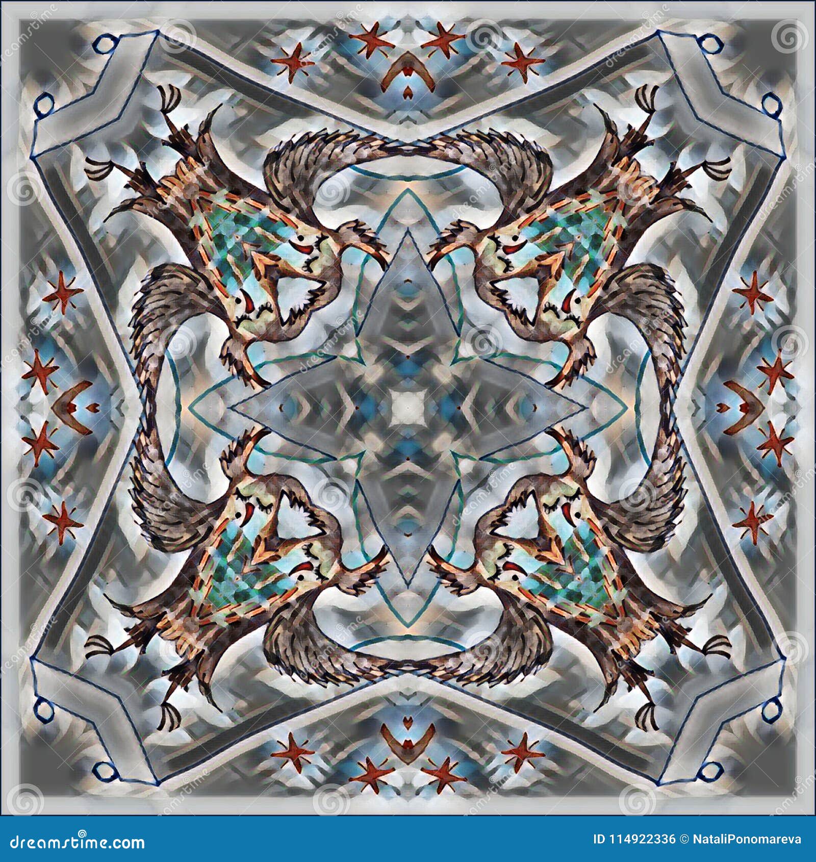 Abstract Drawing in Gray Scale, Square Stock Illustration ...