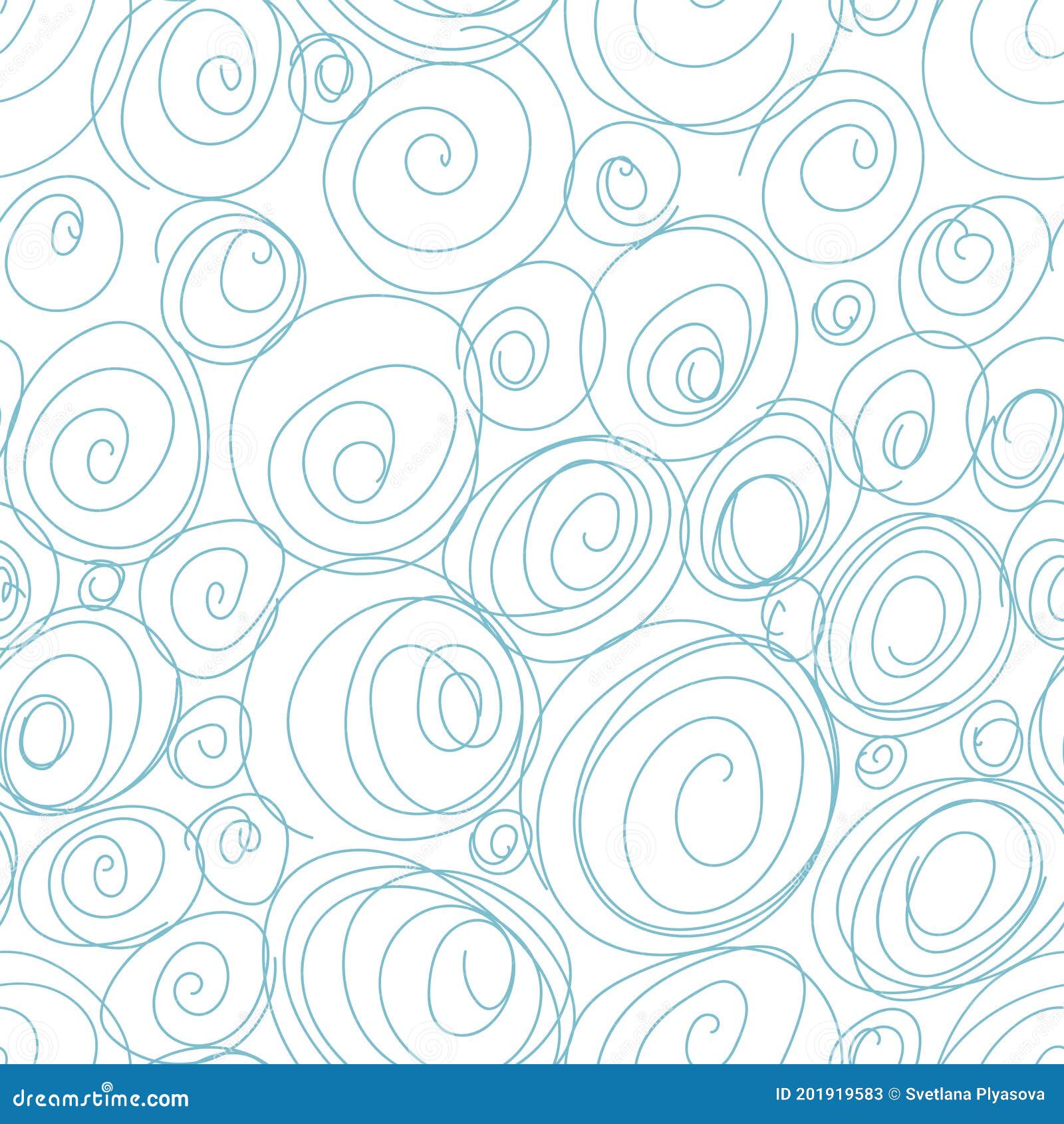 Abstract Drawing with Hands, Curls, Circles. Seamless Pattern Stock ...