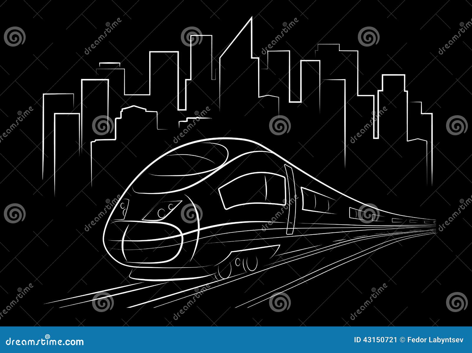 Abstract Drawing Night Train Stock Vector - Illustration of silhouette ...