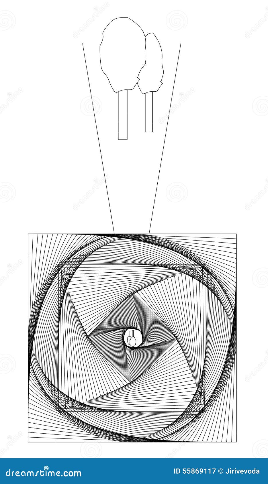 Abstract Drawing of Photographic Aperture Stock Vector - Illustration ...