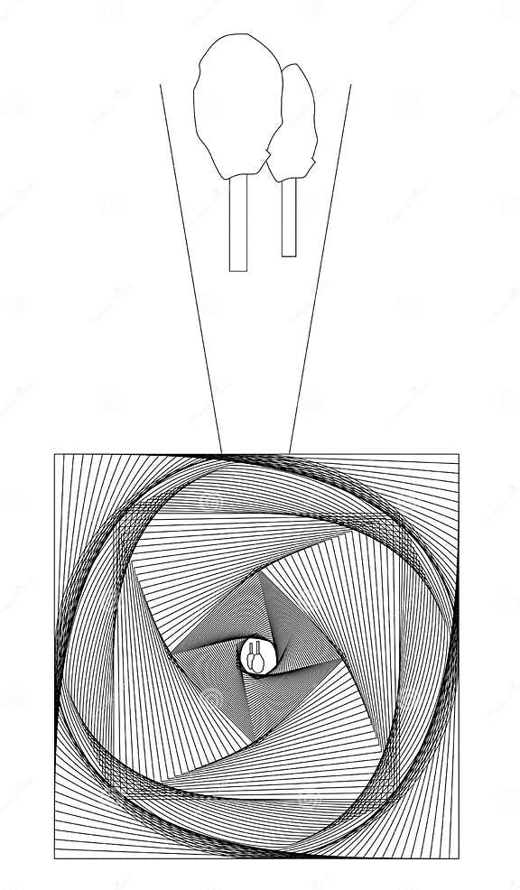 Abstract Drawing of Photographic Aperture Stock Vector - Illustration ...