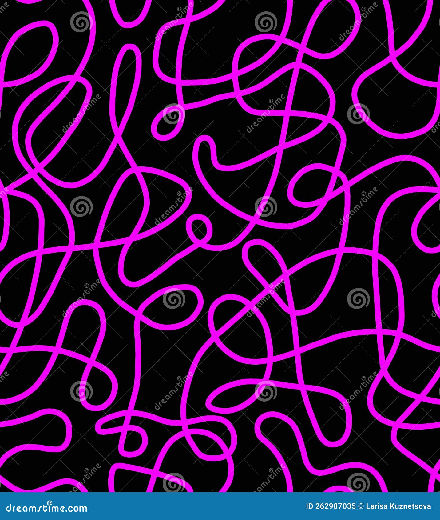 Abstract Drawing with Pink Lines on a Black Background. Stock ...