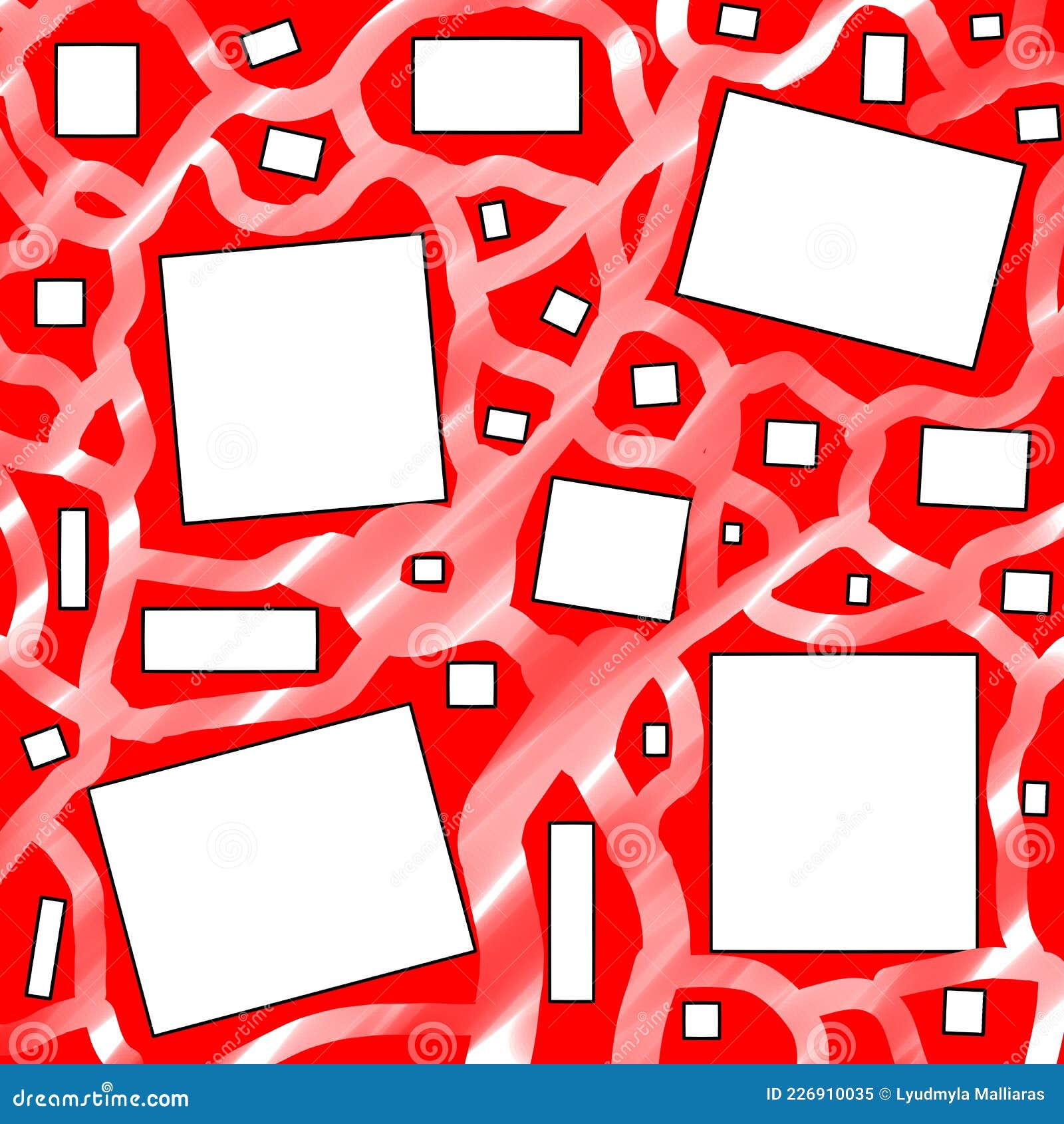 Abstract Drawing Red White Rectangles Stock Illustration - Illustration ...