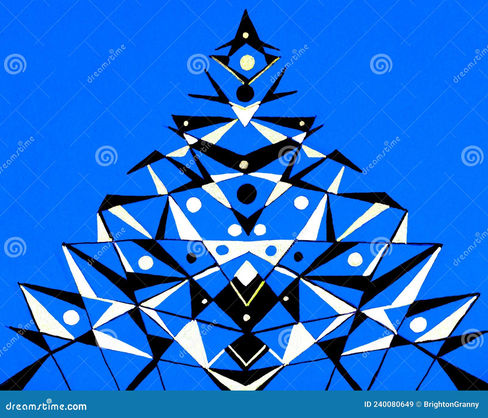 An Abstract Drawing of a Spiky Christmas Tree. Stock Illustration ...
