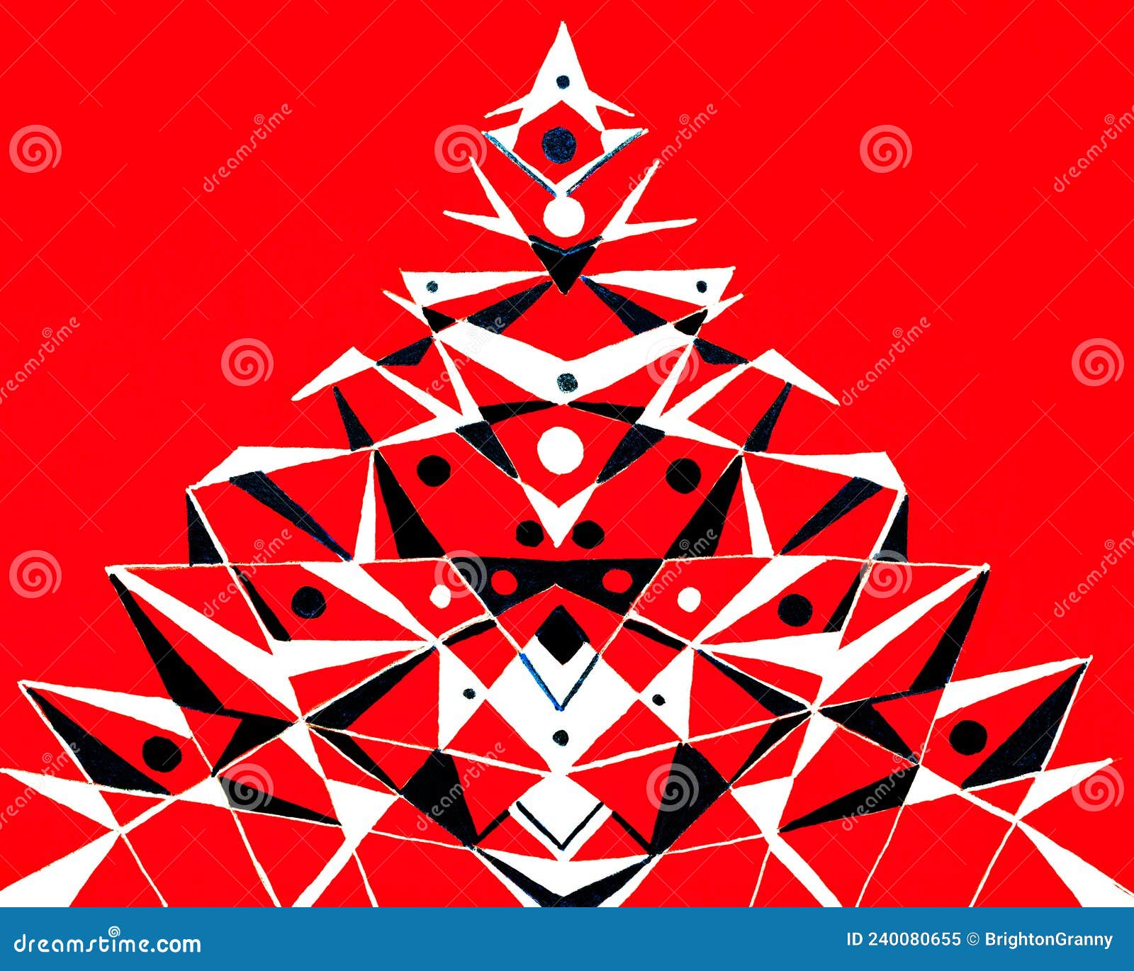 An Abstract Drawing of a Spiky Christmas Tree. Stock Illustration ...