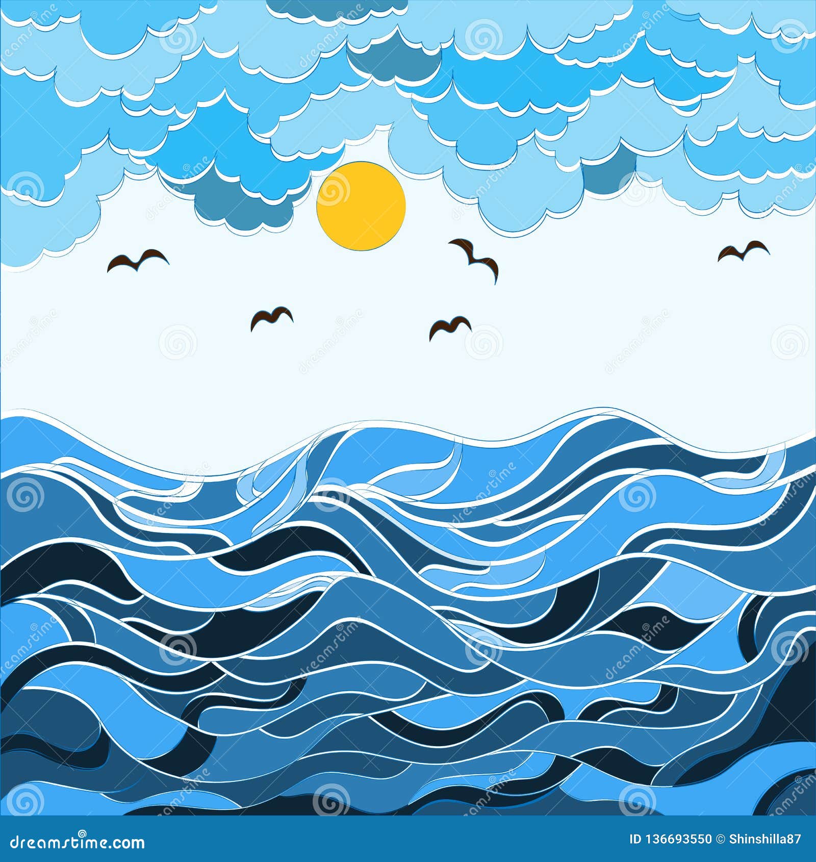 Abstract Waves Drawing