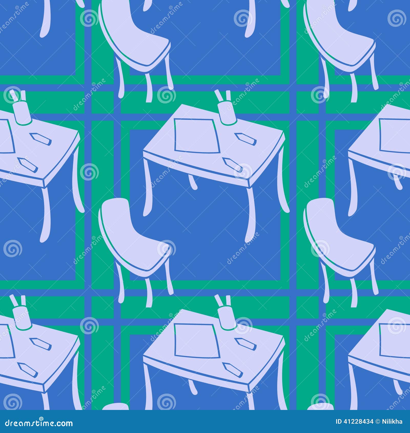 Abstract Drawing Table and Chair Seamless Background Design Stock ...