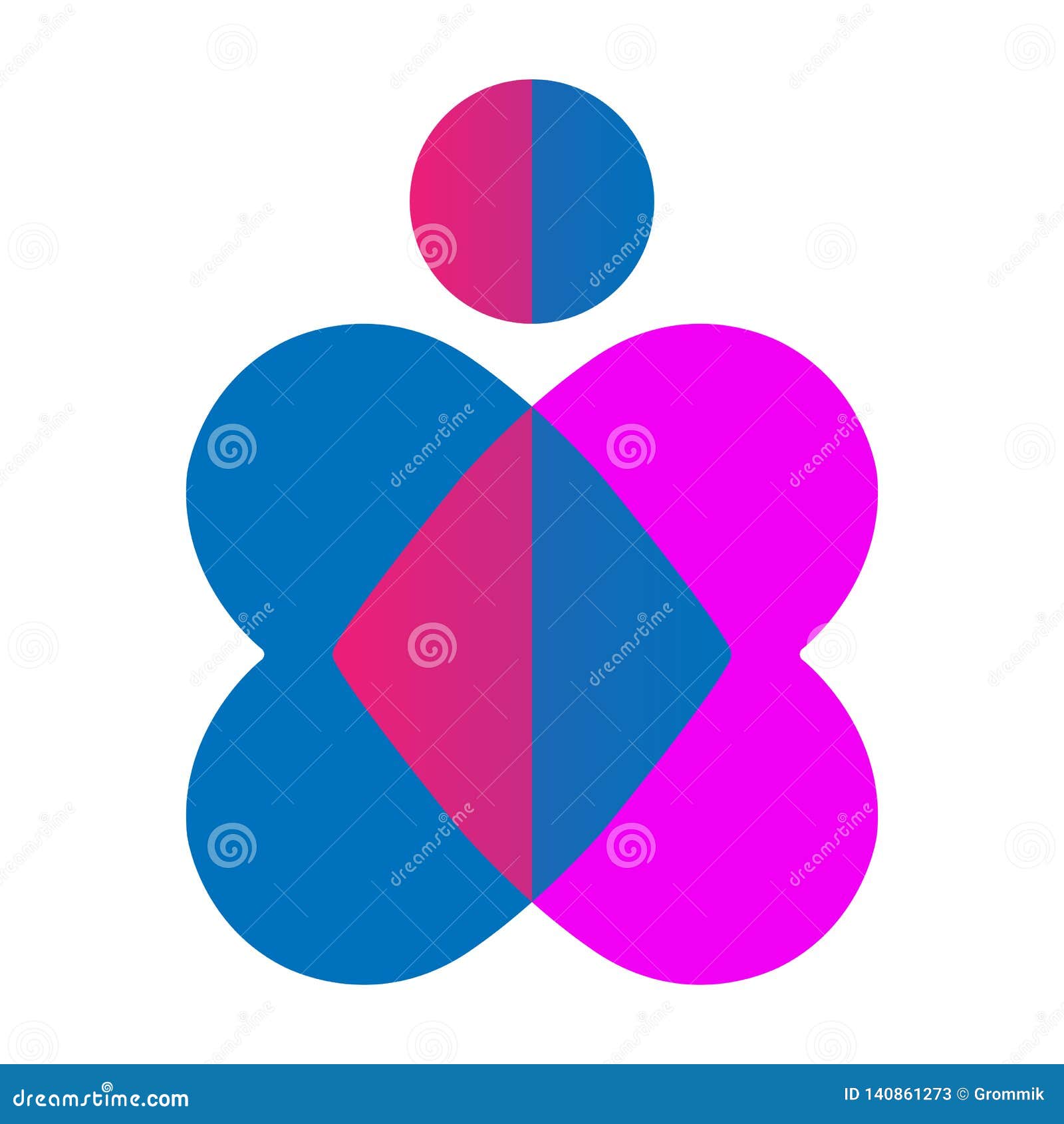 Abstract Drawing, Two Intersecting Hearts Stock Vector - Illustration ...