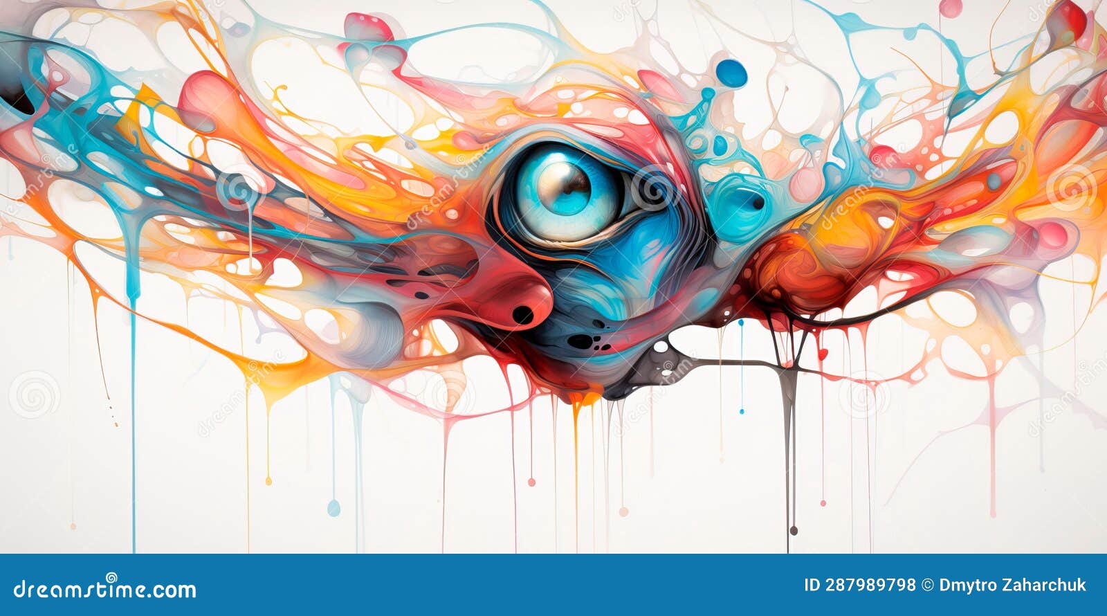 Abstract Drawing, Where Several Colored Spots Create an Emotional Mood ...