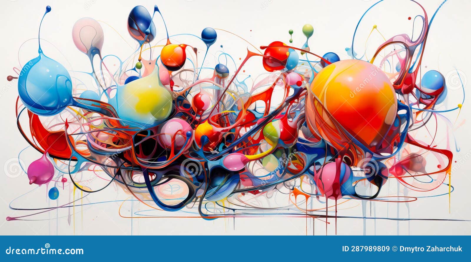 Abstract Drawing, Where Several Colored Spots Create an Emotional Mood ...