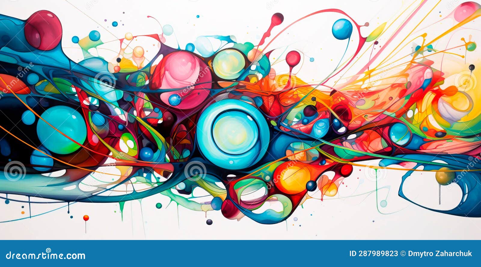 Abstract Drawing, Where Several Colored Spots Create an Emotional Mood ...