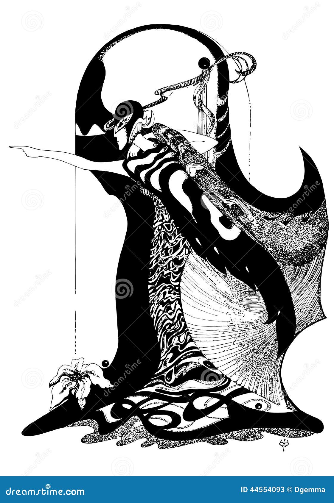 Abstract Drawing of a Woman. Magic Ritual Stock Vector - Illustration ...