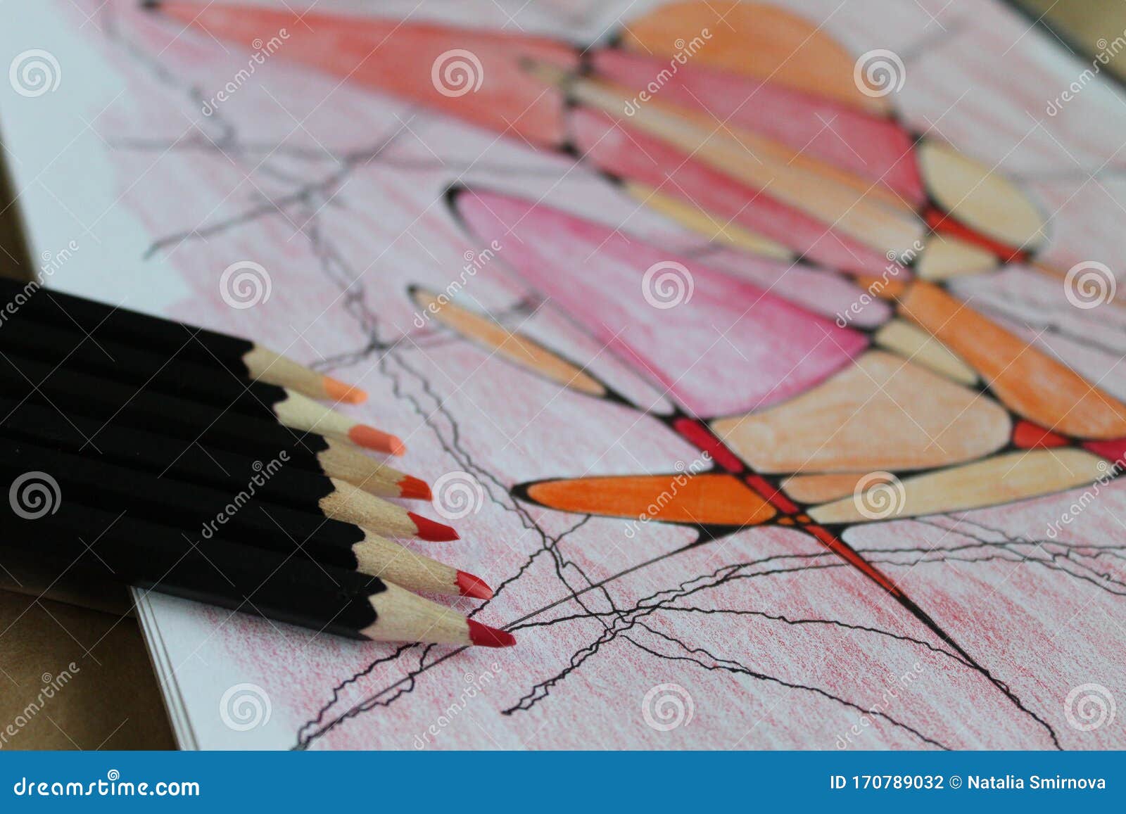 Abstract Drawings for Expressing and Living Emotions. Stock Photo ...